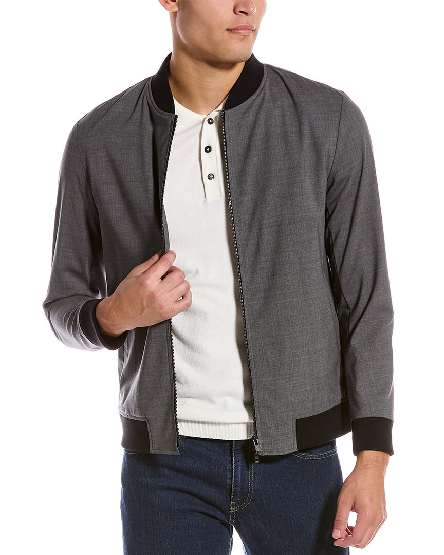 Theory Aiden Wool-blend Bomber Jacket In Grey | ModeSens
