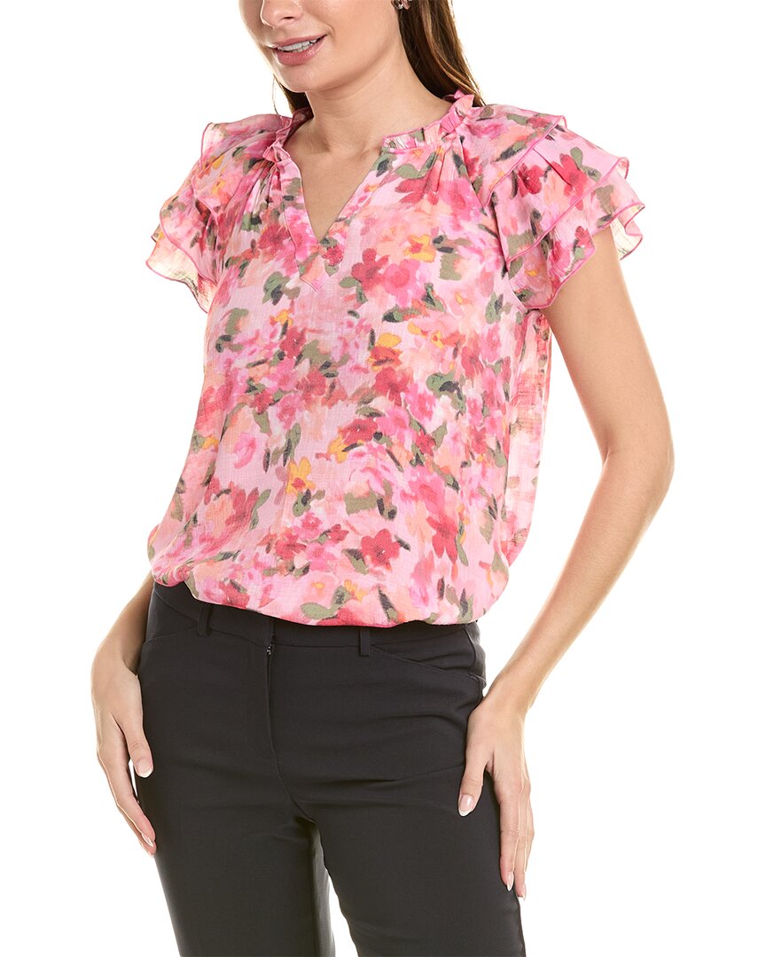 Nanette Lepore Nanette Ruffle Top In Pink | ModeSens