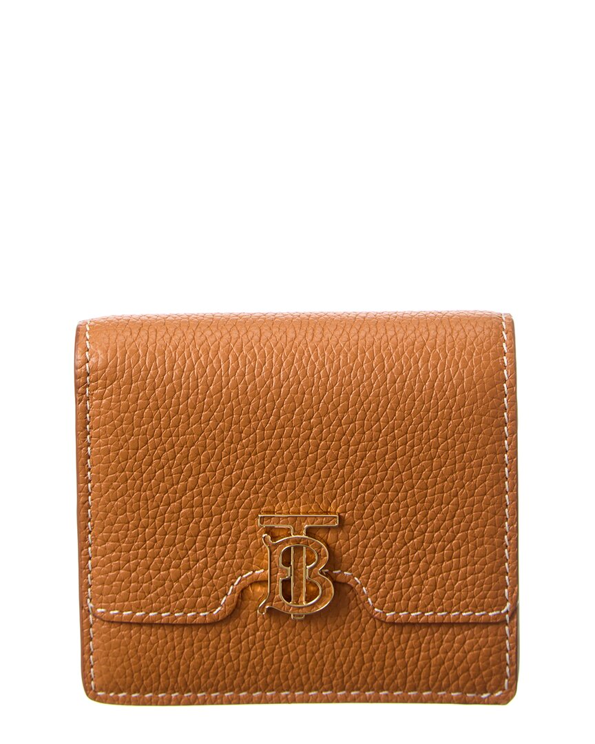 Burberry Tb Leather French Wallet In Brown | ModeSens