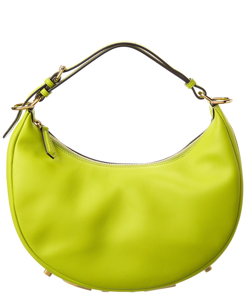 Fendi Graphy Small Leather Hobo Bag In Green | ModeSens
