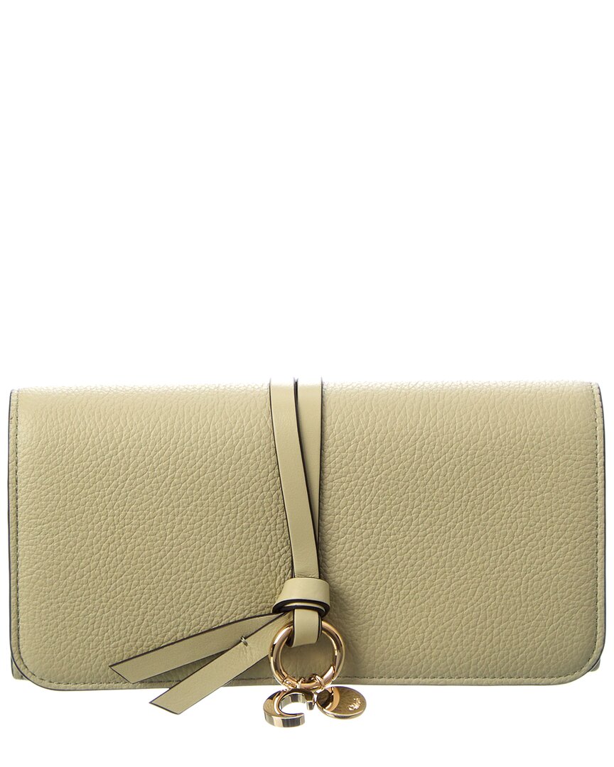 Chloé Alphabet Leather Continental Wallet In Green | ModeSens