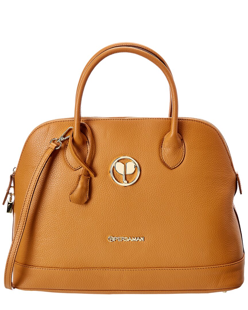Persaman New York Dominque Leather Top Handle Satchel In Orange | ModeSens