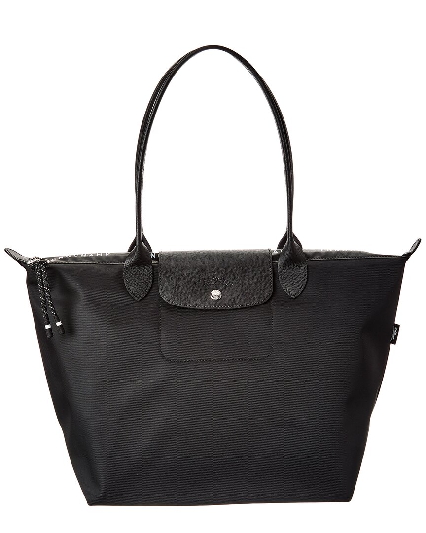 Longchamp Le Pliage Energy Large Canvas Long Handle Tote In Black ...