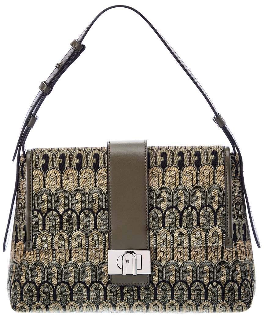 Furla Monogram-pattern Charlie Shoulder Bag In Green | ModeSens