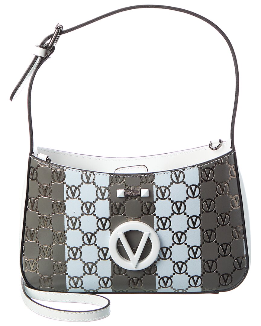 Valentino By Mario Valentino Kai Monogram Leather Crossbody In Grey ...