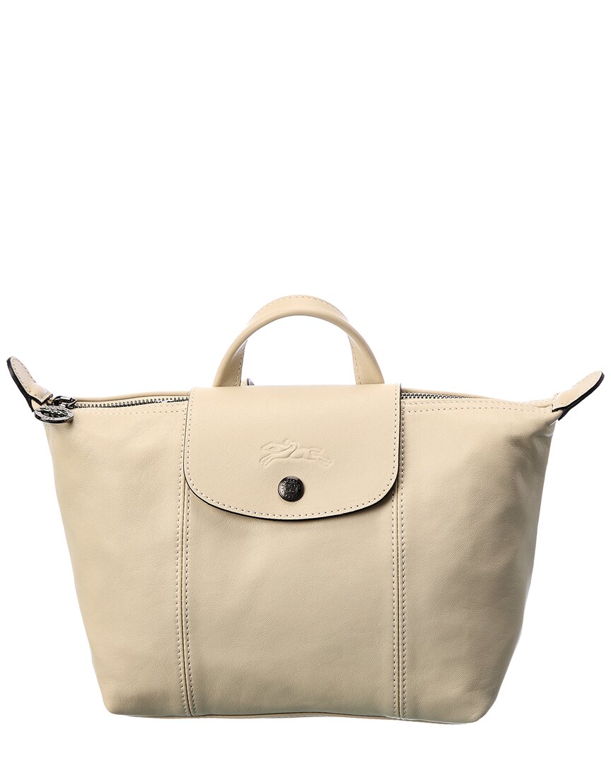 Longchamp Le Pliage Cuir Leather Backpack In White | ModeSens