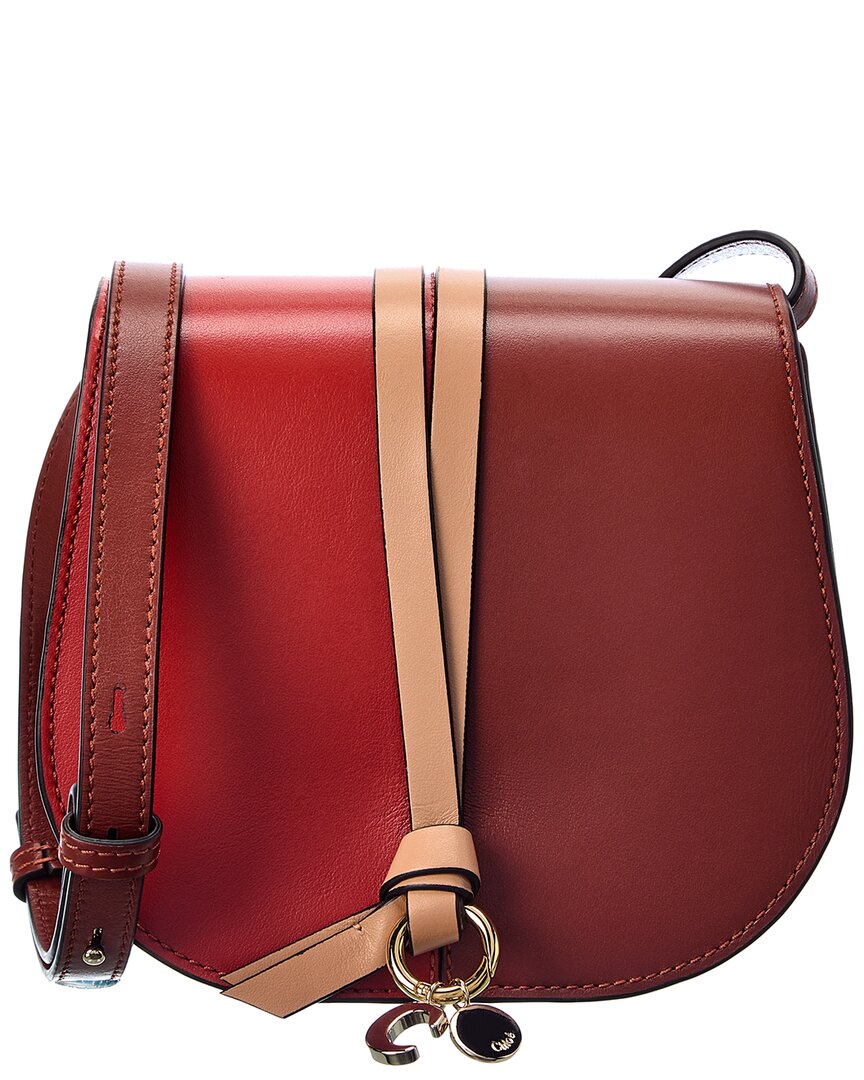 Chloé Alphabet Mini Leather Saddle Bag In Red | ModeSens