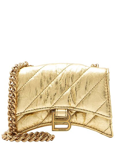 Gilt - Balenciaga - Metallic Quilted Calfskin Crush Mini Shoulder Bag ...