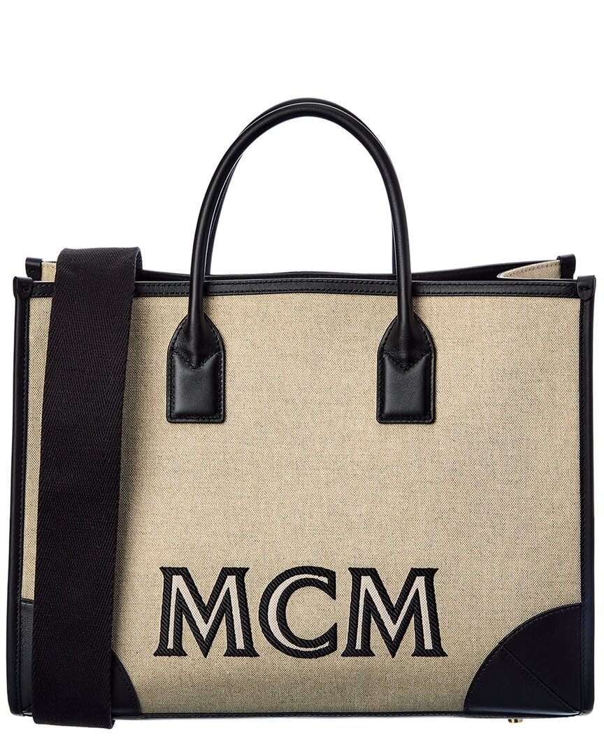 Mcm Munchen Logo Tote In Black | ModeSens