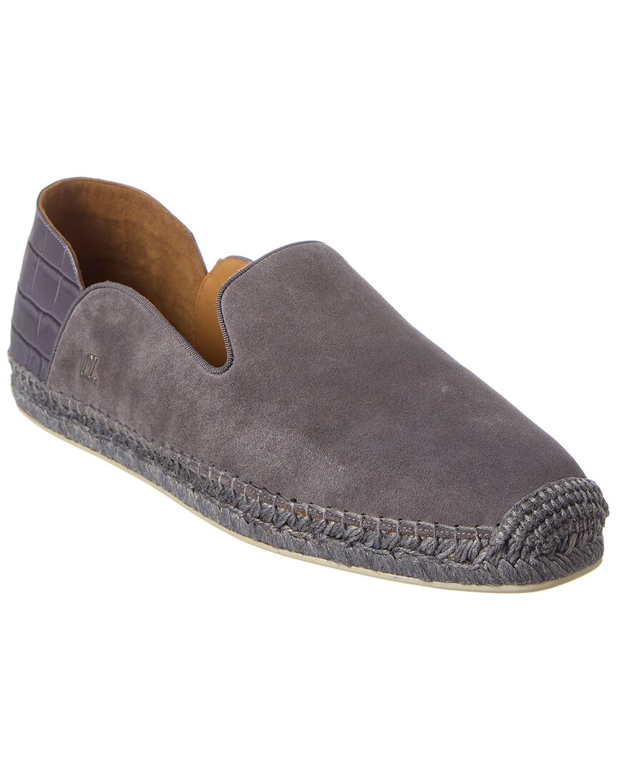Christian Louboutin Espadon Croc-embossed Leather & Suede Loafer In ...