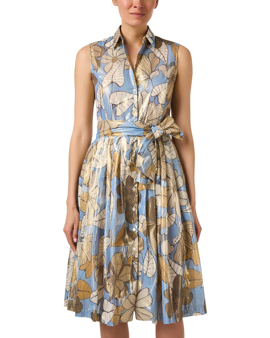 Caliban Metallic Floral Print Shirtdress In Multi | ModeSens