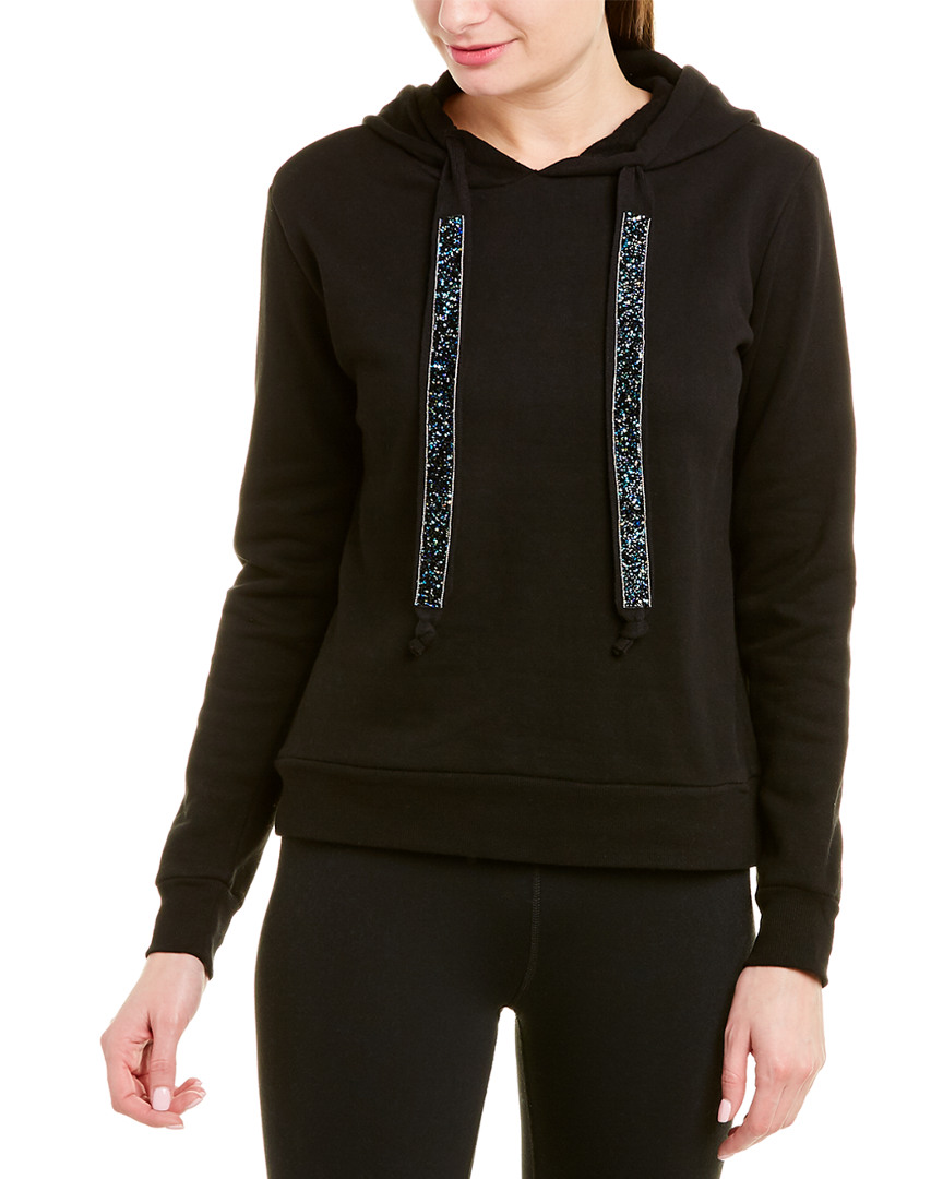 Betsey Johnson Sparkle Trim Hoodie Women's Black Xs | eBay