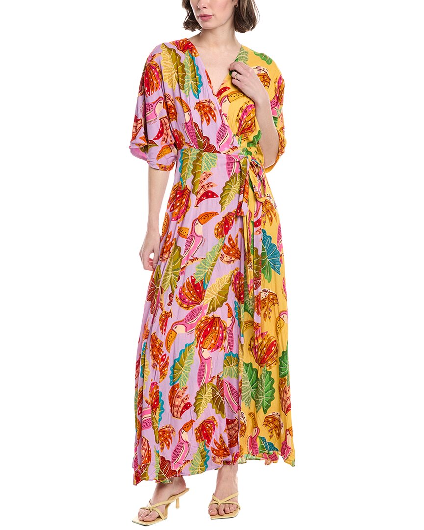 Farm Rio Mixed Beaks & Bananas Maxi Wrap Dress | ModeSens