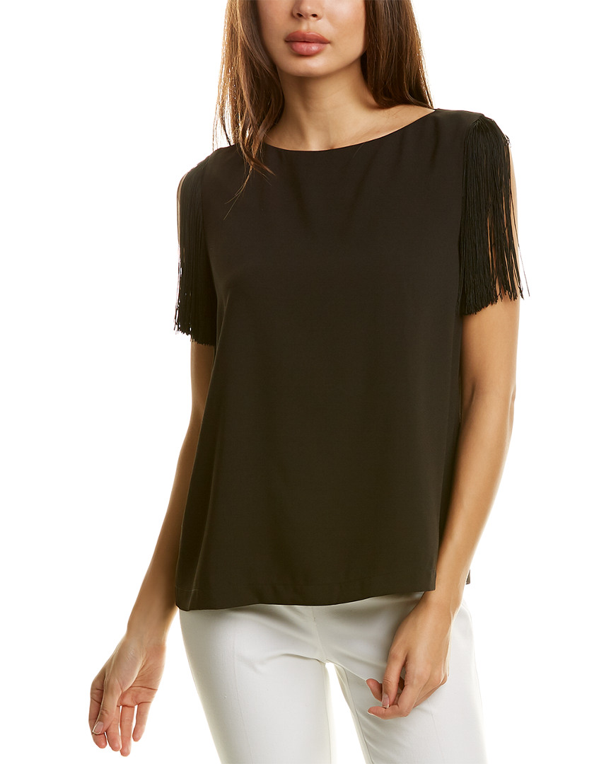 Crosby By Mollie Burch Farrah Fringe Top Women's Black M | eBay