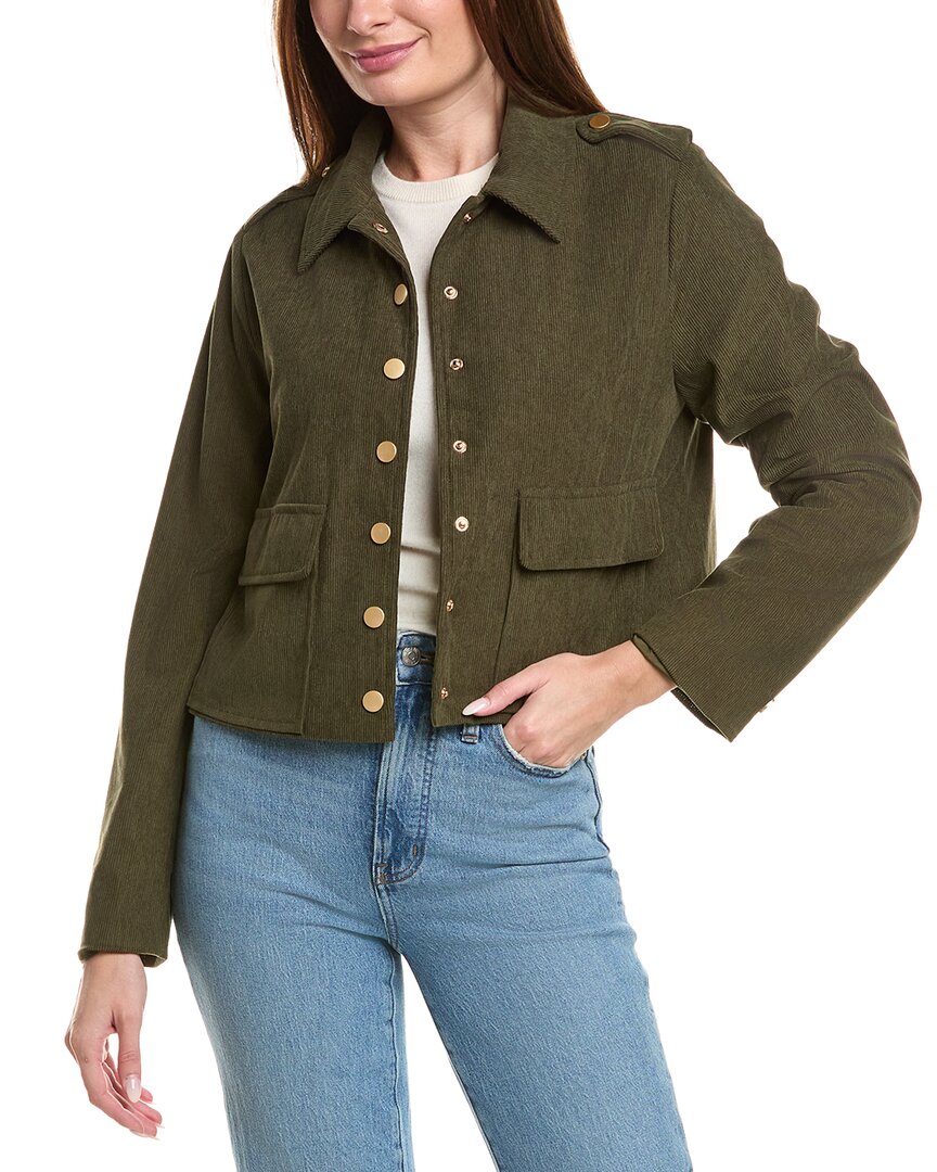 Area Stars Adra Corduroy Crop Shirt Jacket In Green | ModeSens