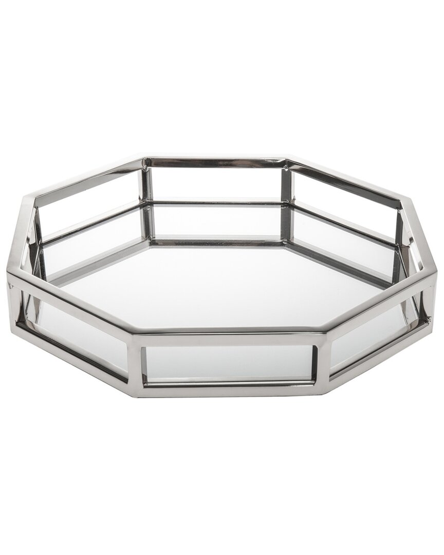 Godinger Aspen Mirrored Nickel 10in Octagonal Tray In Silver | ModeSens