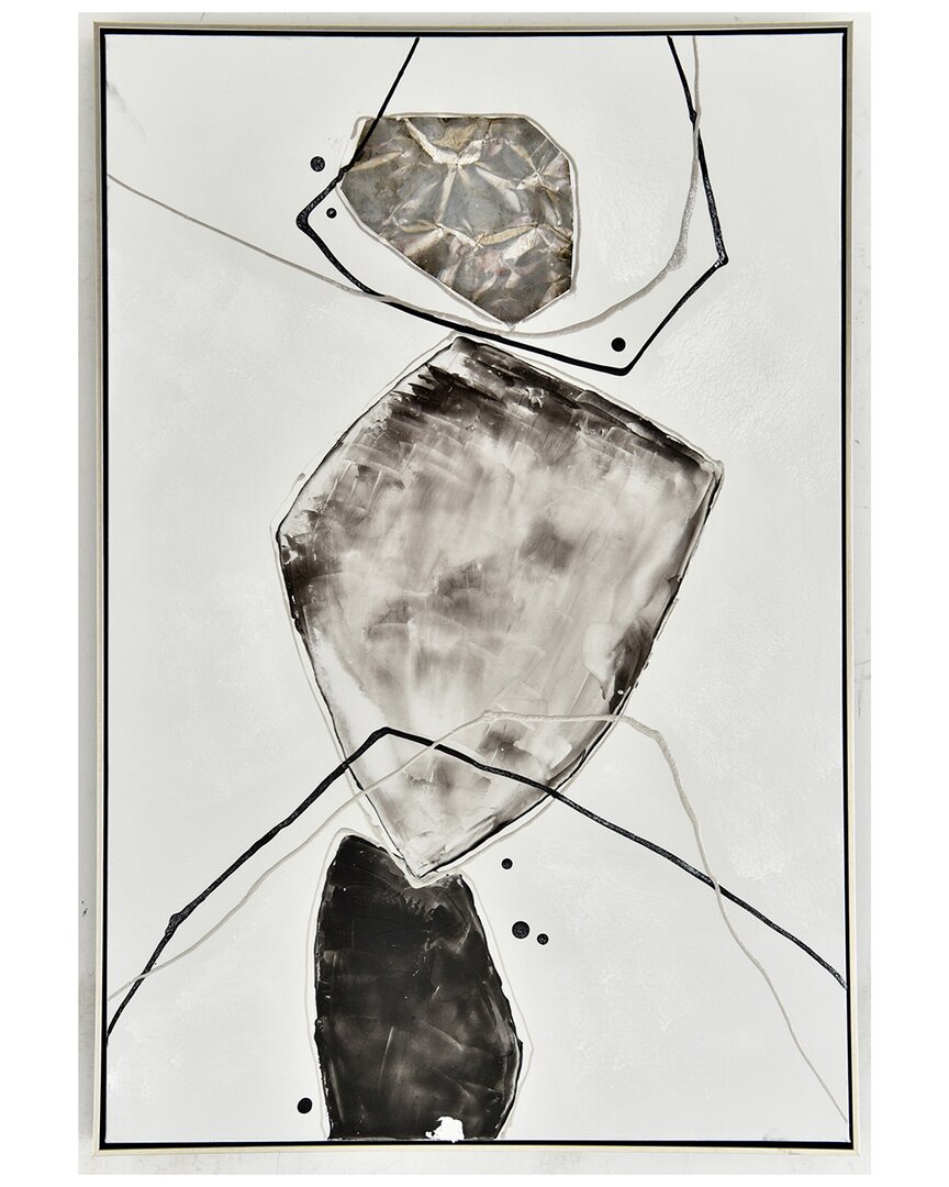 Moe's Home Collection Gold Stone Abstract Ii Artwork In Multicolor ...