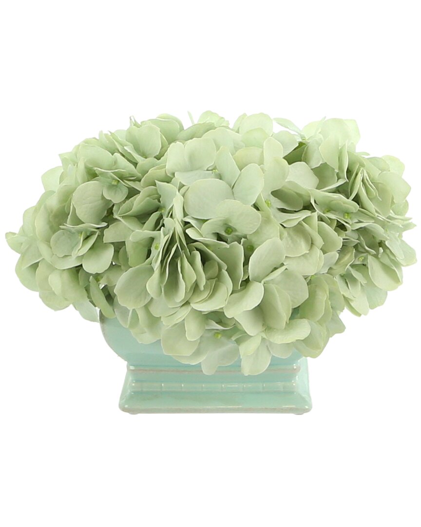 Creative Displays Seafoam Hydrangeas In A Ceramic Square Pot In Green ...