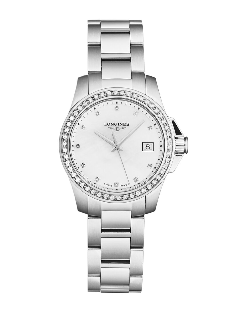 Longines Women's Conquest Diamond Watch In Metallic | ModeSens