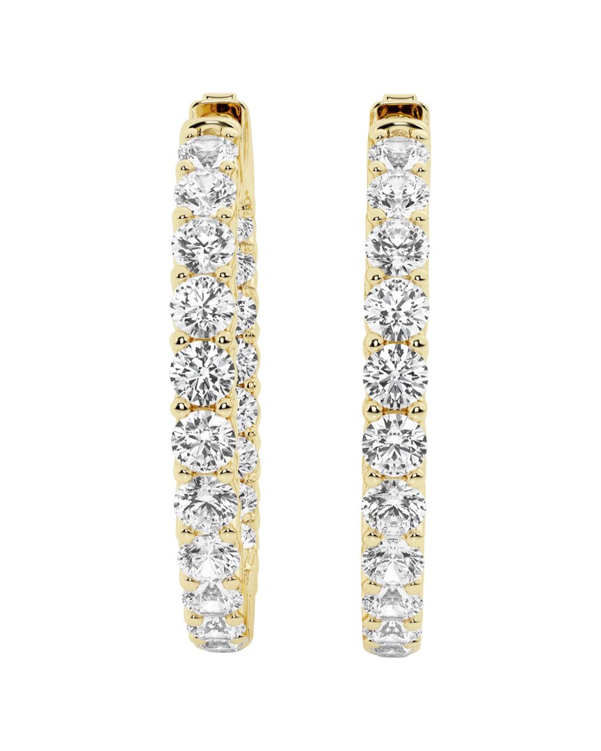 Lab Grown Diamonds 14k 4.00 Ct. Tw. Lab Grown Diamond Inside Out Hoops ...